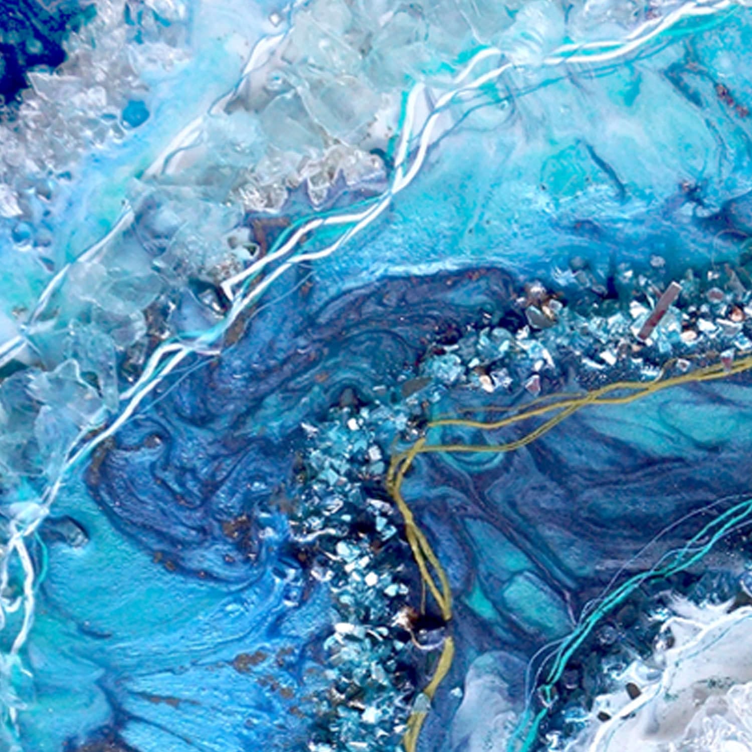 Turquoise Geode 1 – Terry Kruse High Energy Large Abstracts