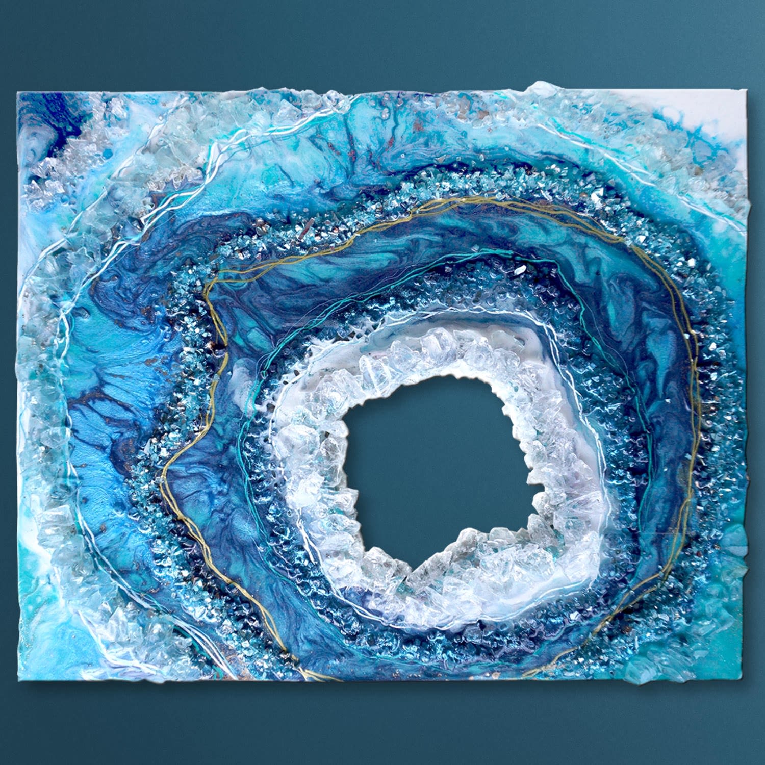 Turquoise Geode 1 – Terry Kruse High Energy Large Abstracts
